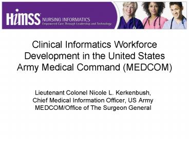 Clinical Informatics Workforce Development in the United States Army ...