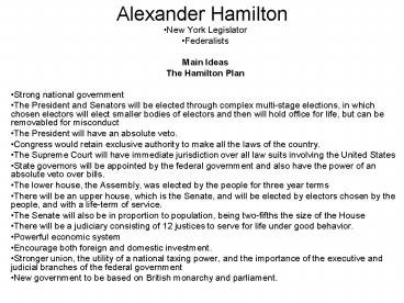 PPT – Alexander Hamilton PowerPoint presentation | free to download ...