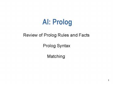 AI: Prolog presentation | free to download