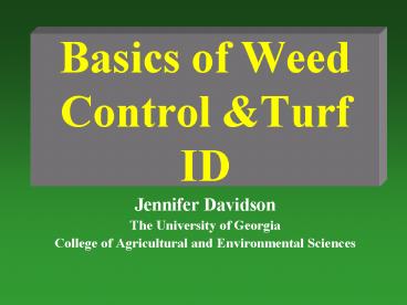 PPT – Basics of Weed Control PowerPoint presentation | free to view ...