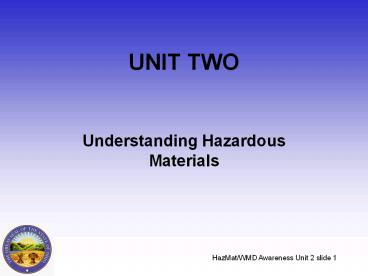 PPT – HazMat/WMD Awareness Unit 2 slide 1 PowerPoint presentation ...