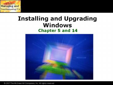 Installing and Upgrading Windows presentation | free to download