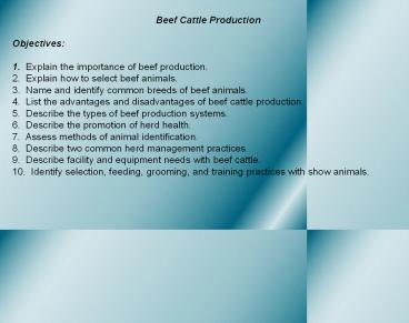 PPT – BEEF CATTLE MANAGEMENT PowerPoint presentation | free to download ...