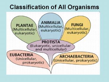 Classification of All Organisms presentation | free to view