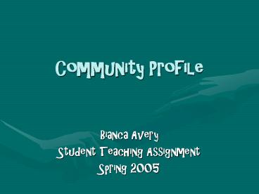 Community Profile presentation | free to view