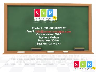 WebSphere Online Training Course Classes by SVR Technologies presentation | free to download