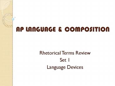 PPT – AP LANGUAGE PowerPoint presentation | free to download - id ...
