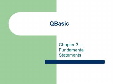 QBasic presentation | free to download