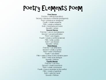 PPT – Poetry Elements Poem PowerPoint presentation | free to download ...