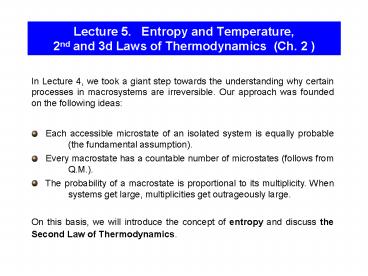 Ppt Second Law Of Thermodynamics Powerpoint PPT – Sect. 1 Basics Of