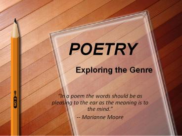 PPT – Teaching Poetry PowerPoint presentation | free to view - id ...