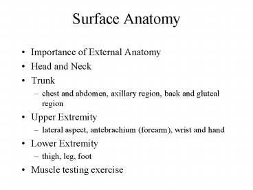 Surface Anatomy presentation | free to view