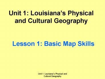 PPT – Lesson 1: Basic Map Skills PowerPoint presentation | free to view ...