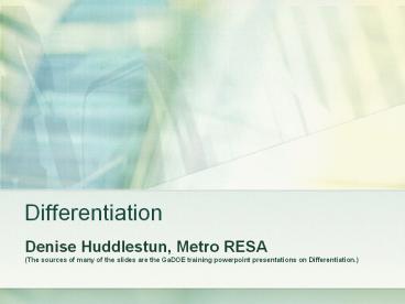 Differentiation presentation | free to download
