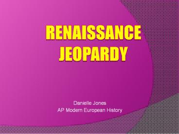 Renaissance Jeopardy presentation | free to download