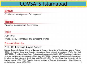 COMSATS-Islamabad presentation | free to download