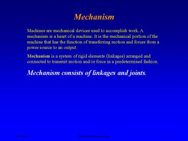 PPT – Mechanism PowerPoint presentation | free to view - id: 4681d7-Nzc3N