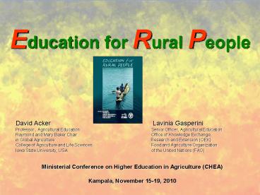 Education for Rural People presentation | free to download