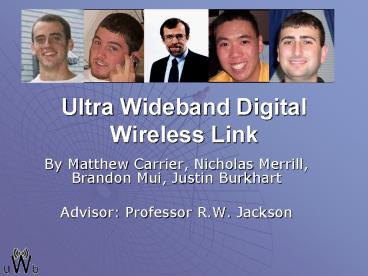 PPT – Ultra Wideband Digital Wireless Link PowerPoint presentation ...