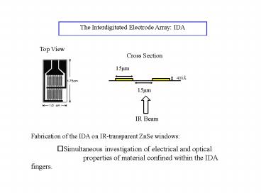 The Interdigitated Electrode Array: IDA presentation | free to view