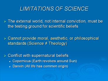 LIMITATIONS OF SCIENCE presentation | free to view