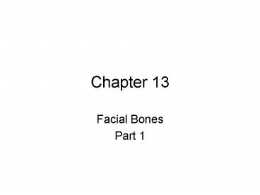 Facial Bones presentation | free to view