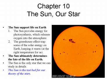 Chapter 10 The Sun, Our Star presentation | free to download
