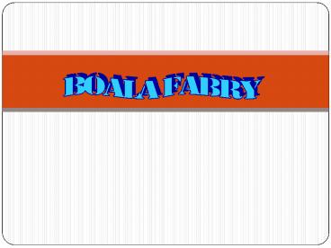 Boala Fabry presentation | free to view