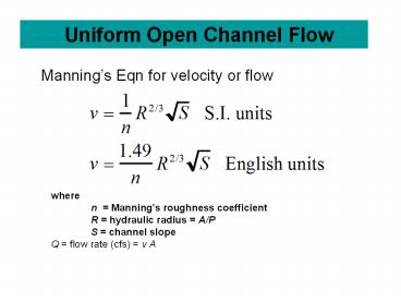 Uniform%20Open%20Channel%20Flow presentation | free to download