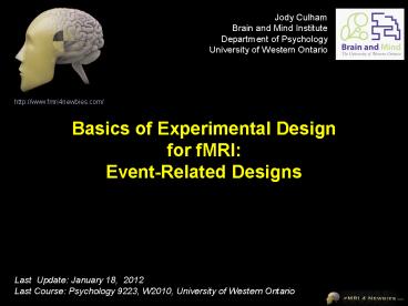 PPT – Basics of Experimental Design for fMRI: Event-Related Designs ...