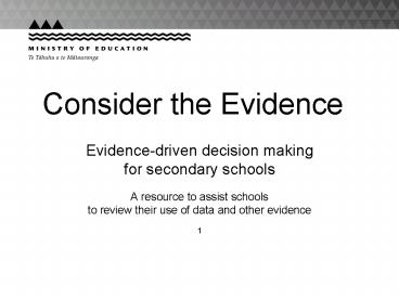 Consider the Evidence presentation | free to download