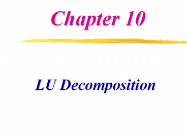 LU Decomposition presentation | free to view