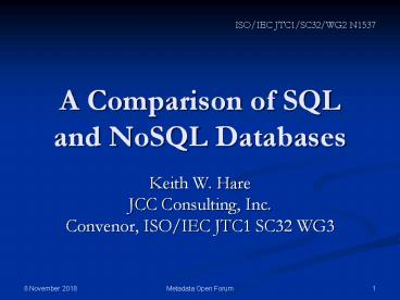 A Comparison of SQL and NoSQL Databases presentation | free to view