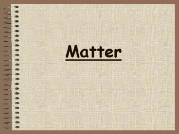 Matter presentation | free to download