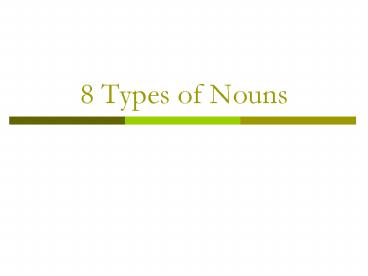 8 Types of Nouns presentation | free to download
