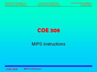 PPT – MIPS Instructions PowerPoint presentation | free to download - id ...