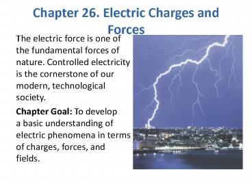 Chapter 26. Electric Charges and Forces presentation | free to download