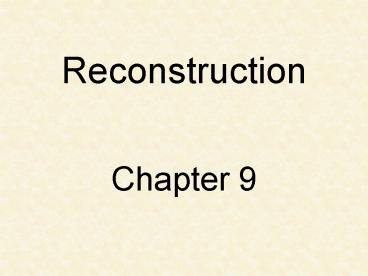 PPT – Reconstruction PowerPoint presentation | free to view - id ...