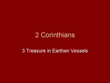 PPT – 2 Corinthians PowerPoint presentation | free to download - id ...