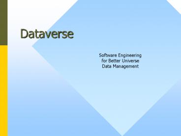 Dataverse presentation | free to download
