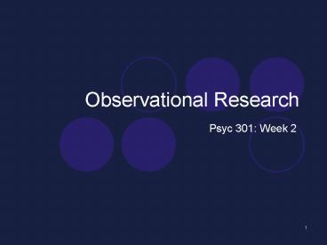 Observational Research presentation | free to view