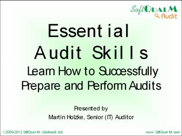 Essential Audit Skills Learn How to Successfully Prepare and Perform ...