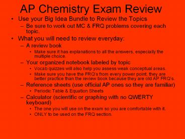 AP Chemistry Exam Review presentation | free to download