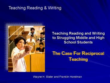 Teaching Reading and Writing to Struggling Middle School and High ...