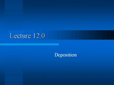 Deposition presentation | free to download