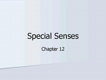 Special Senses presentation | free to view