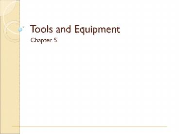 Tools and Equipment presentation | free to download