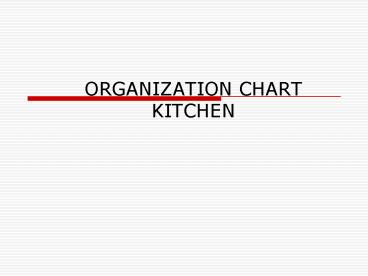 ORGANIZATION CHART KITCHEN presentation | free to view