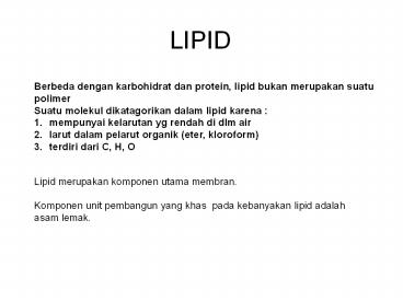 LIPID presentation | free to download