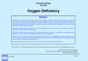 PPT – Training Package TP 01/04 Oxygen Deficiency PowerPoint ...